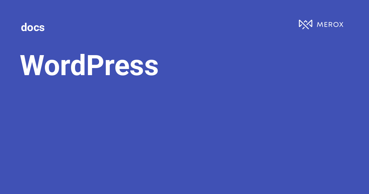 Wordpress Docs Merox